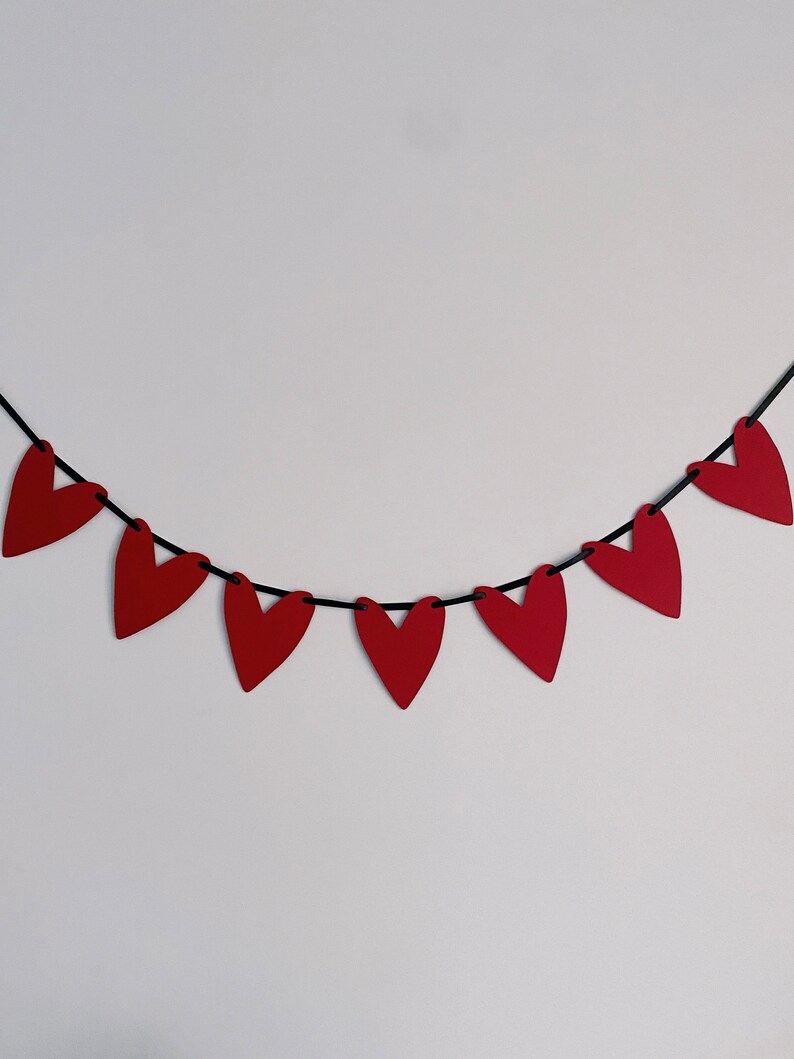 Heart Garland Red Paper Heart Bunting Heart Red Wall Decor Bridal Love ...