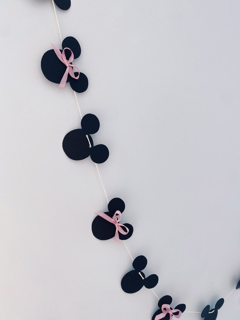Mickey and Minnie Mouse Banner Mickey and Minnie Head Garland Disney ...