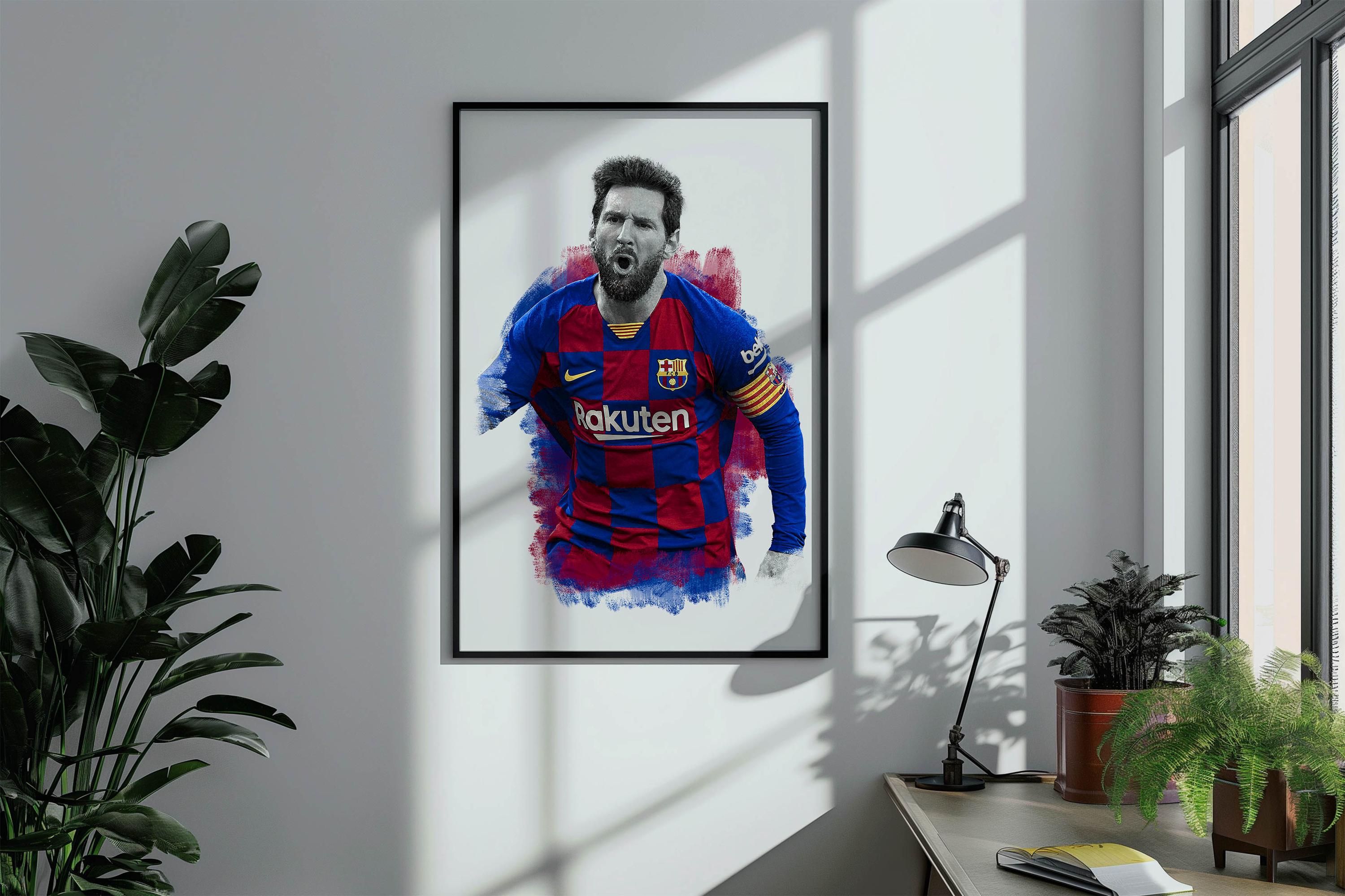 Lionel Messi Poster, Digital Soccer Poster, Digital Football Print ...