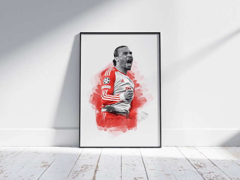 Leroy Sane Poster, Digital Soccer Poster, Digital Football Print ...