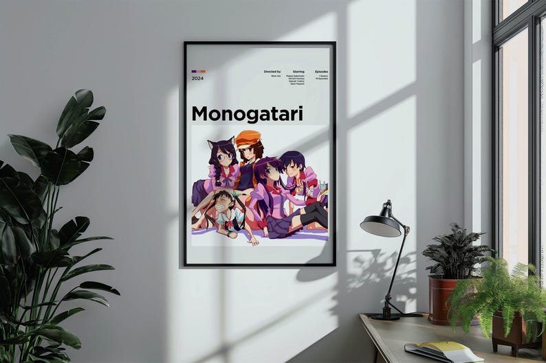 Monogatari Poster, Digital Anime Poster, Digital Anime Print, Digital ...