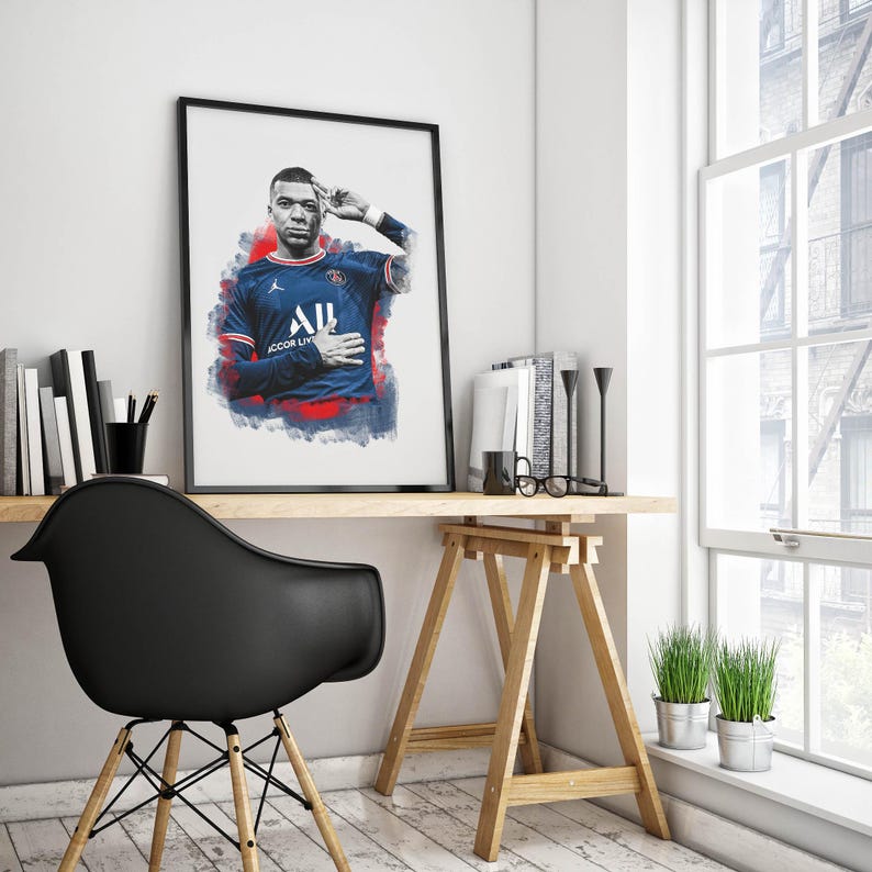 Kylian Mbappe Poster, Digital Soccer Poster, Digital Football Print ...