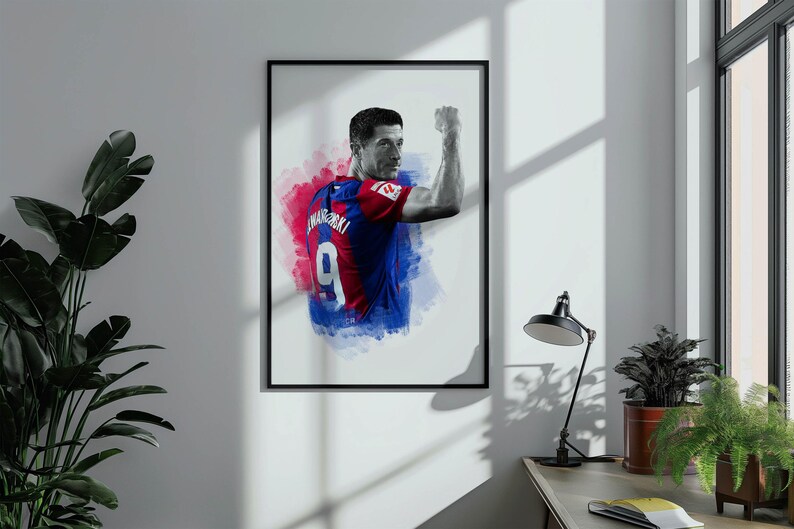 Robert Lewandowski Poster, Digital Soccer Poster, Digital Football ...