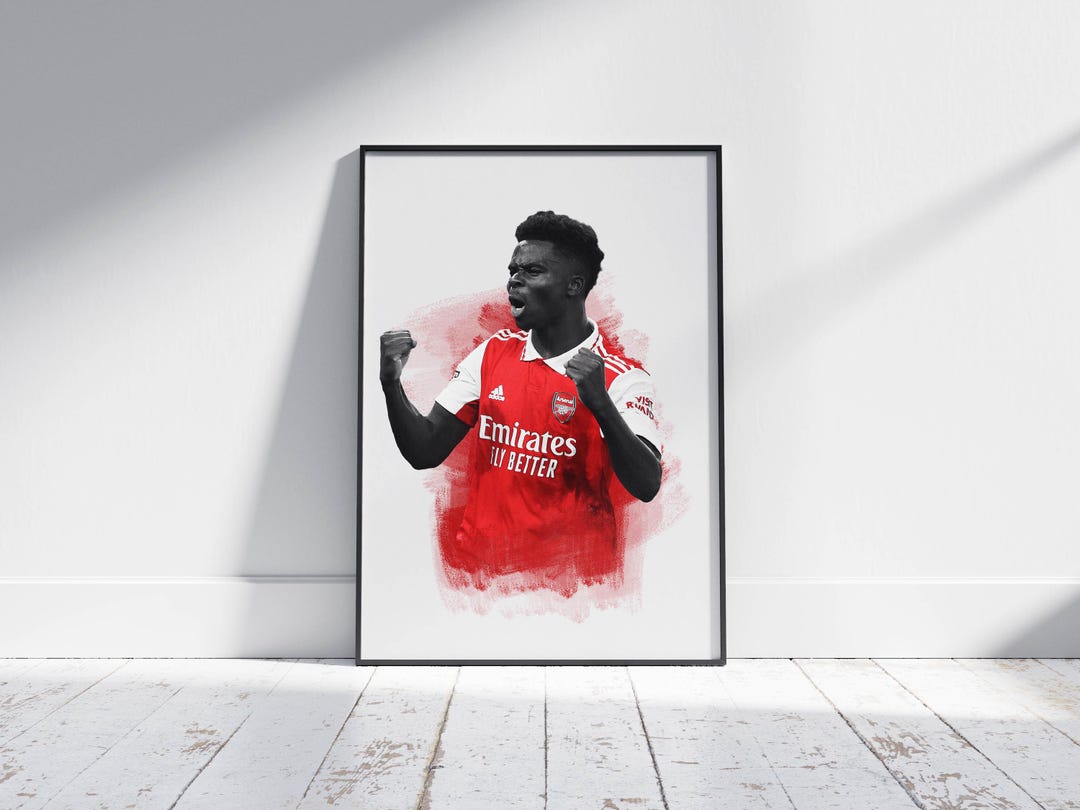 Bukayo Saka Poster, Digital Soccer Poster, Digital Football Print ...