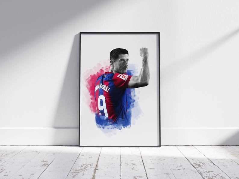 Robert Lewandowski Poster, Digital Soccer Poster, Digital Football ...