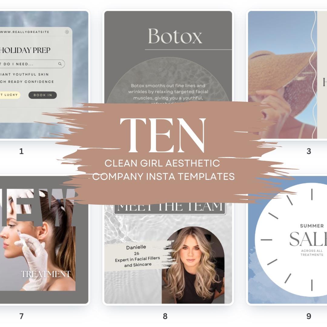 10 'clean Girl' Aesthetic Company Insta Templates - Etsy