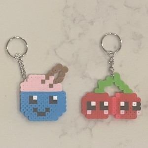 Any 2 Keychains, SAVE by Bundling, Handmade, Perler Bead Keychain, Fuse ...