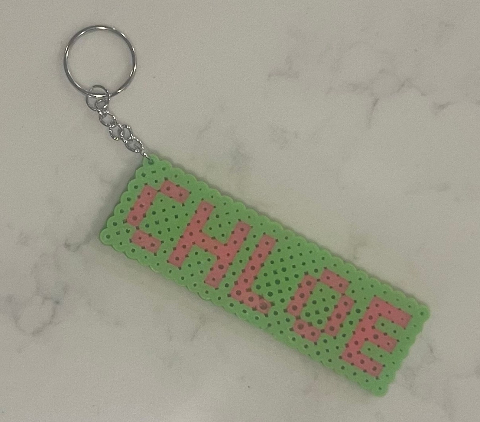 Custom Name Keychain, Handmade, Perler Bead Keychain, Fuse Bead Charm ...