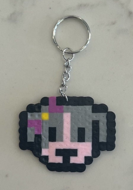 Puppy or Cat Keychain, Handmade, Perler Bead Keychain, Fuse Bead Charm ...