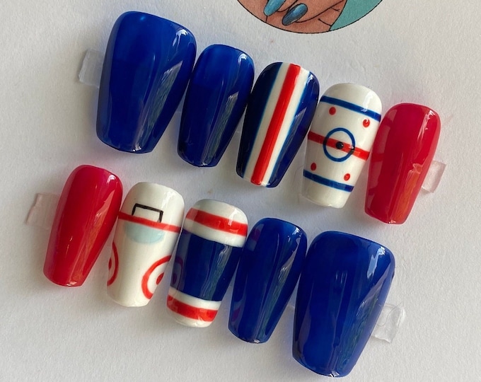 NHL Team Logo Nails - Etsy