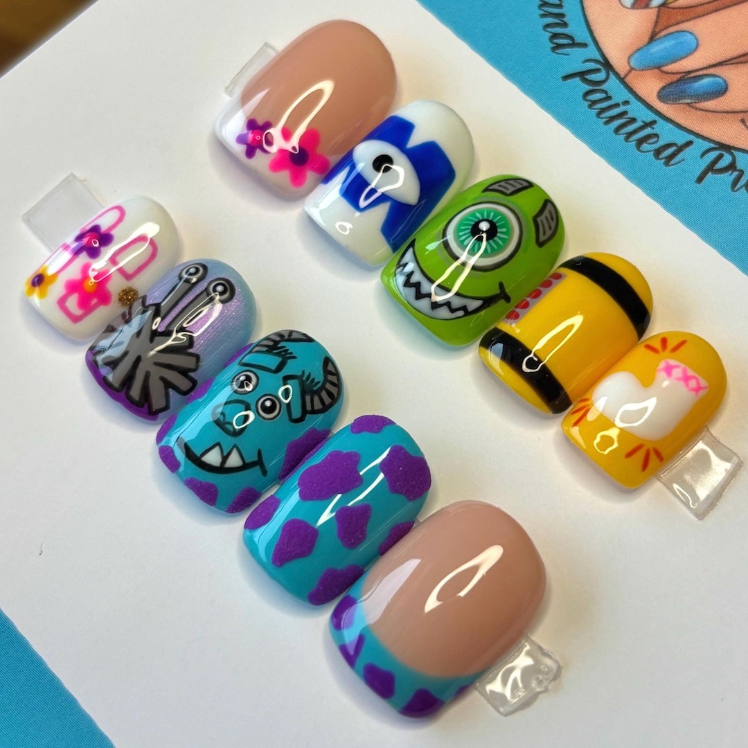 Monsters Inc. University Mike Wazowski Boo Pixar Disney Press on Nails ...