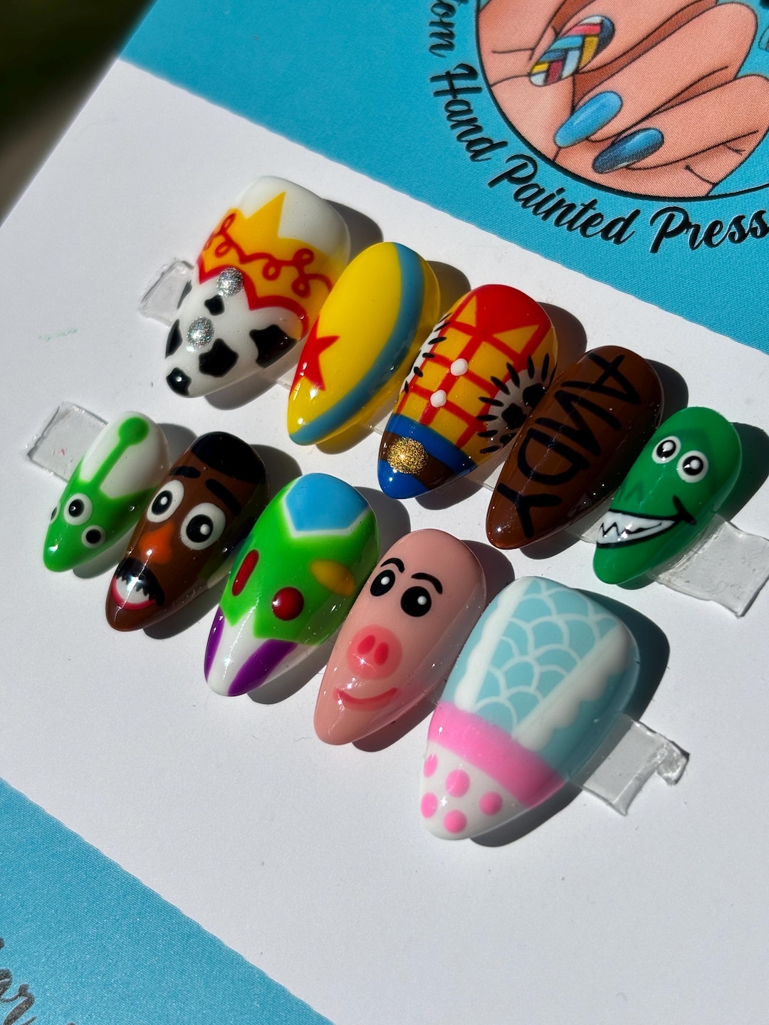 Toy Story Pixar Characters Woody Buzz Lightyear Disney Press on Nails ...
