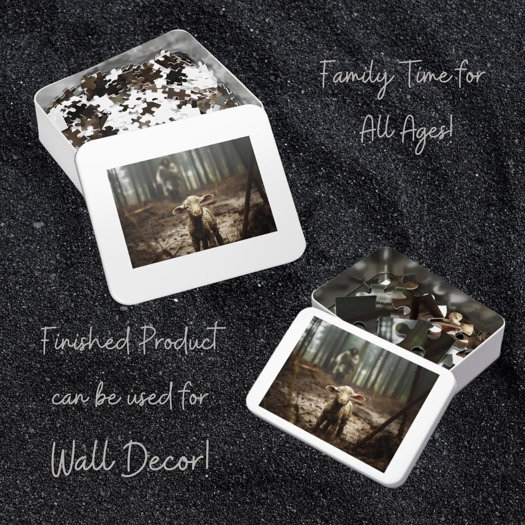 Jesus Chasing Lamb Jigsaw Puzzle With Muddy Lamb Puzzle Gift for Her ...
