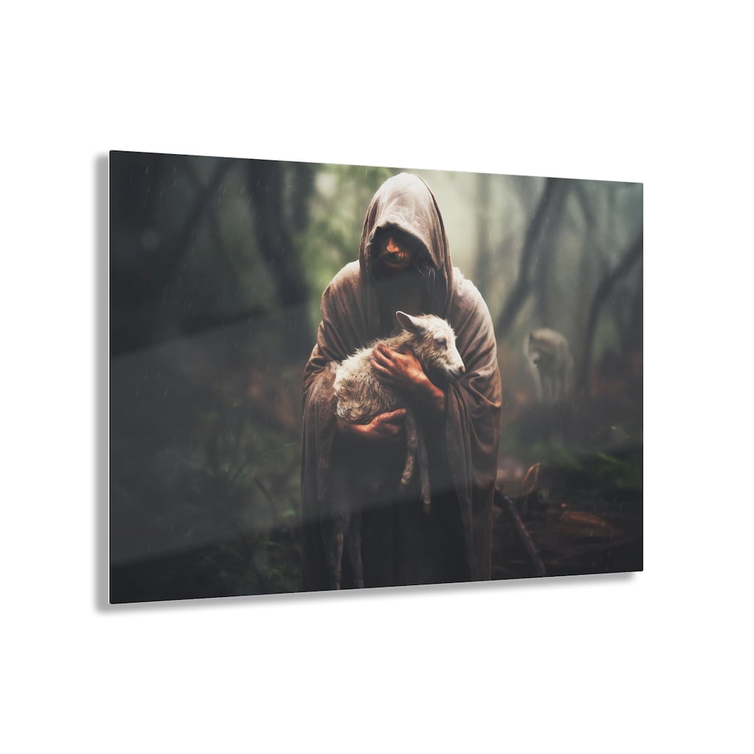 Christian Wall Art Jesus Saving Lamb Dirty Lamb Acrylic Wall Decor ...