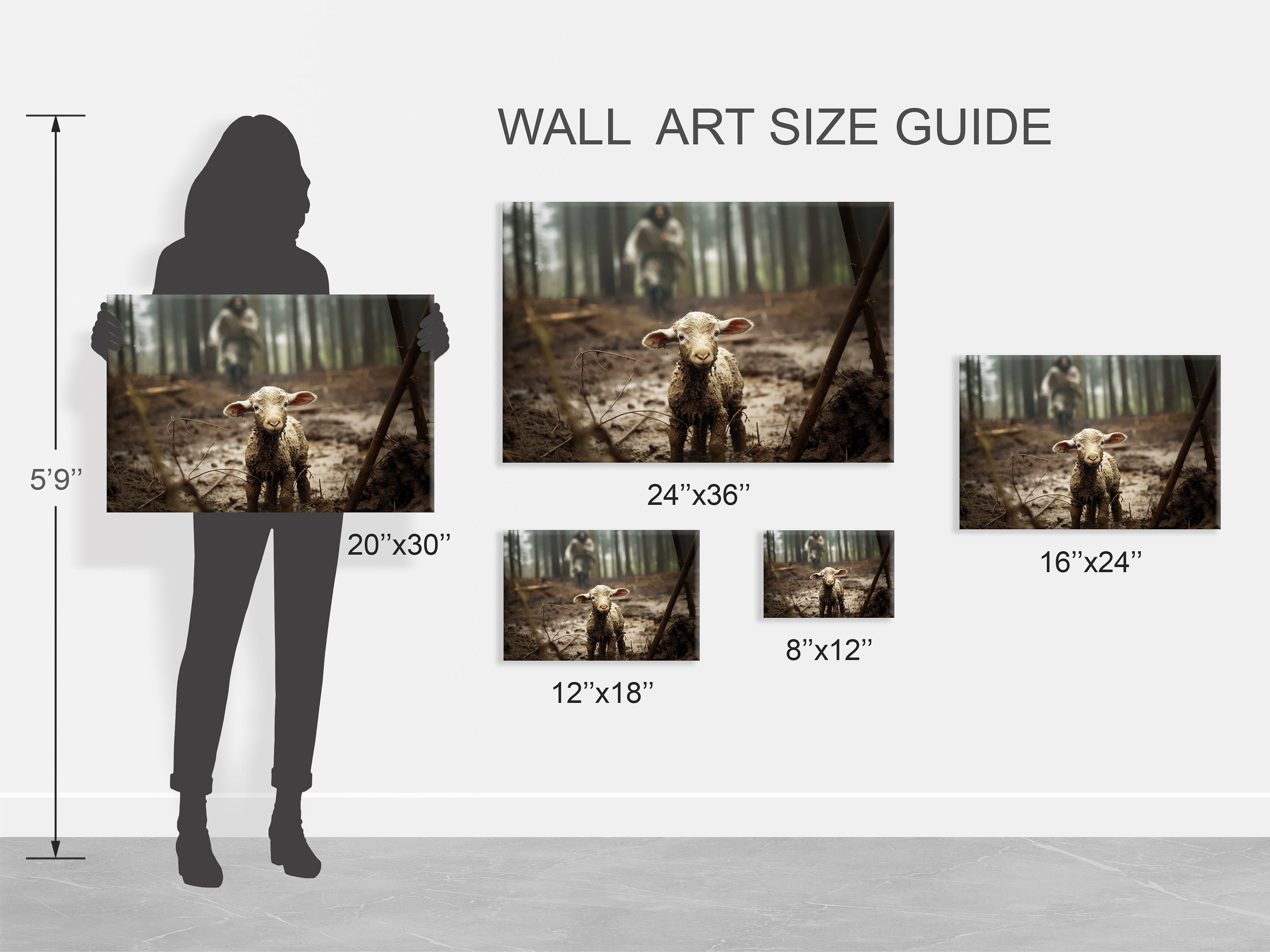 Christian Wall Art Acrylic Jesus Saving Lamb Dirty Lamb Wall Decor ...