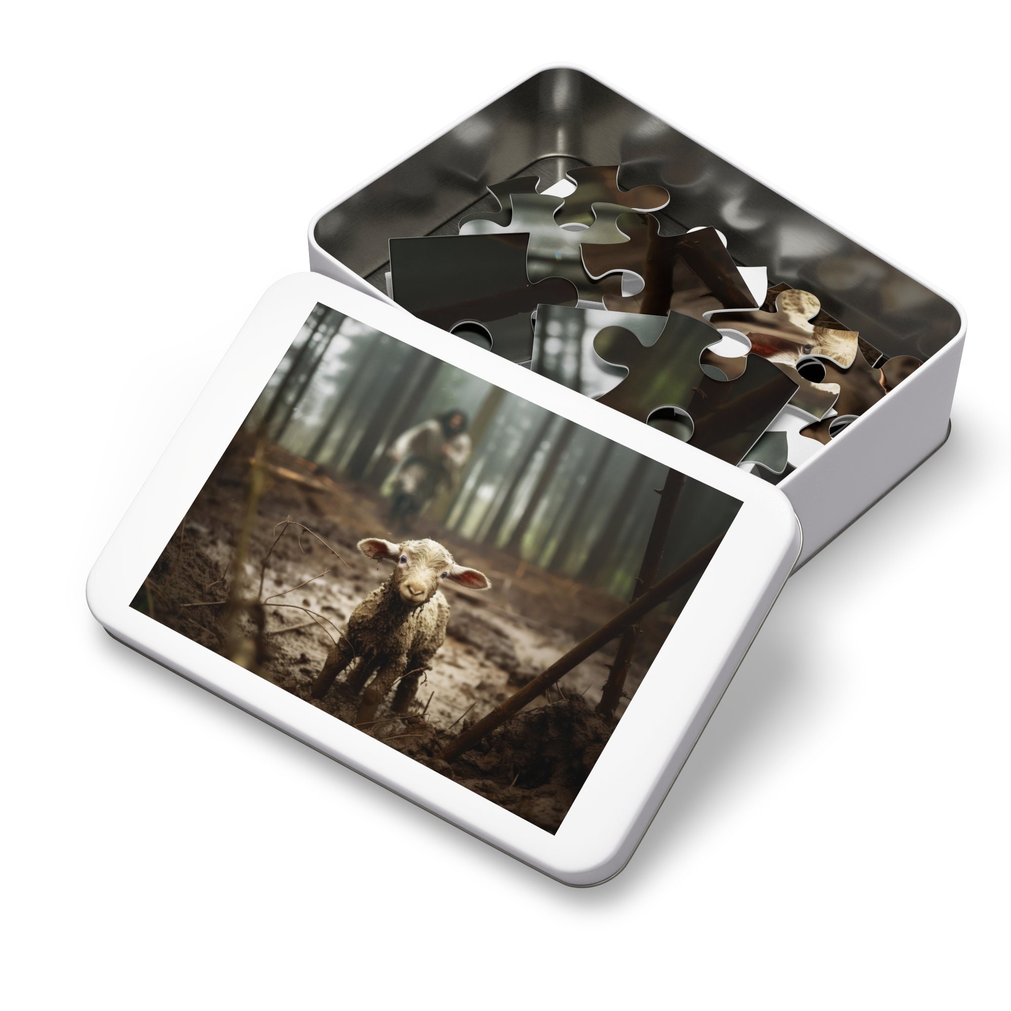 Jesus Chasing Lamb Jigsaw Puzzle With Muddy Lamb Puzzle Gift for Her ...