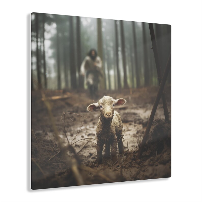 Christian Wall Art Acrylic Jesus Saving Lamb Dirty Lamb Wall Decor ...