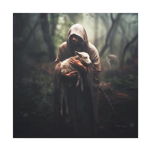 Christian Wall Art Jesus Saving Lamb Dirty Lamb Canvas Wall Decor ...