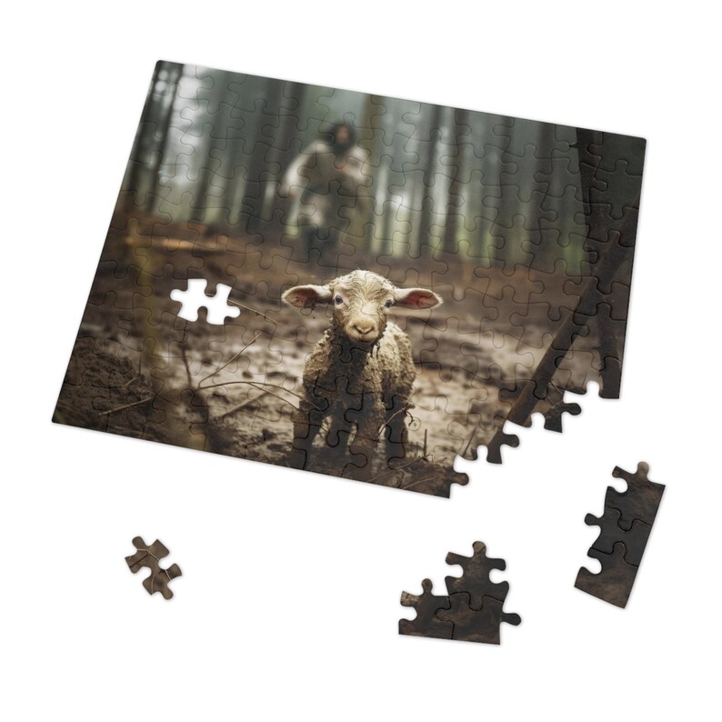 Jesus and Lost Lamb Jigsaw Puzzle, Christian Gift - Etsy