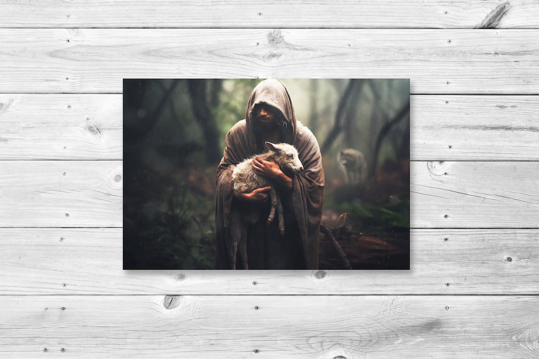 Christian Wall Art Jesus Saving Lamb Dirty Lamb Canvas Wall Decor ...