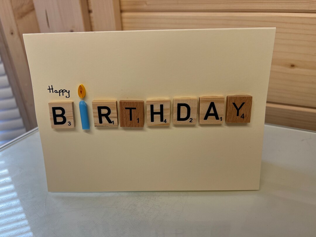 Happy Birthday Scrabble Greetings Card - Etsy