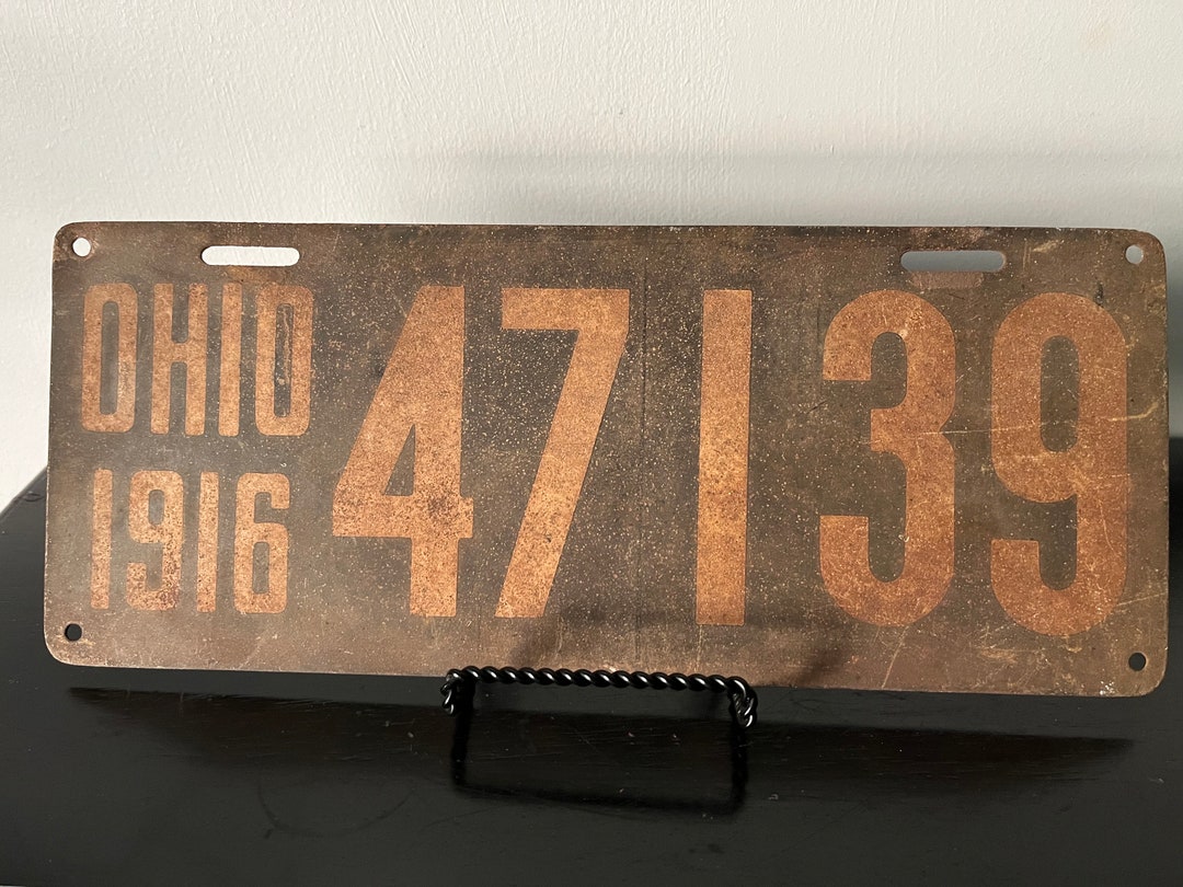 Vintage 1916 Ohio License Plate - Etsy