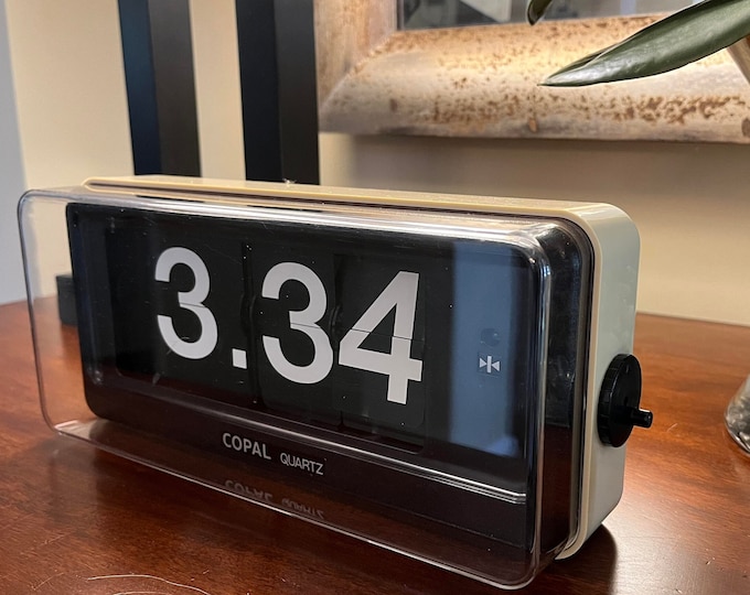 Vintage Copal Quartz Battery Operated Large 12 Hour Flip Clock ~ Model ...