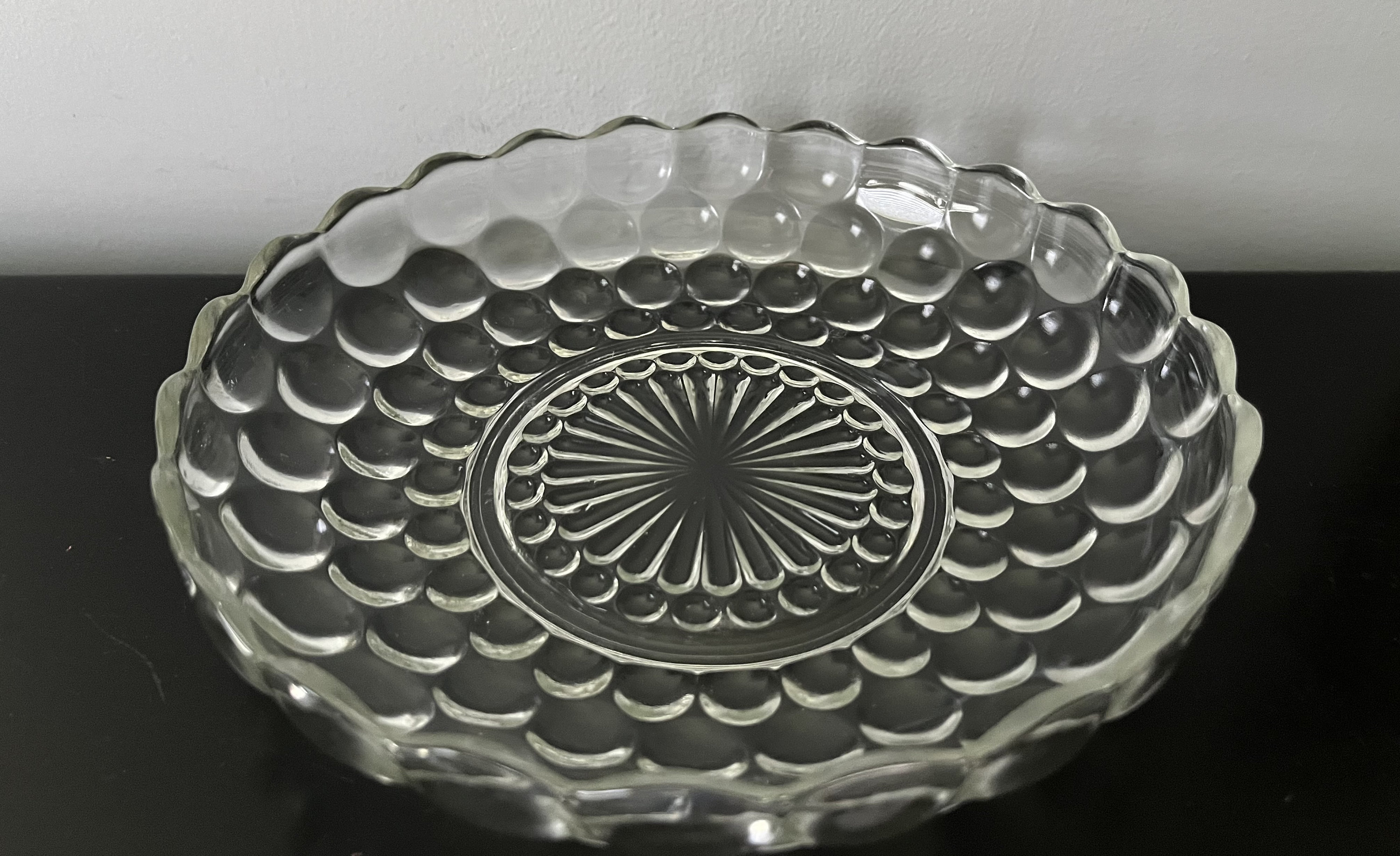 Depression Glass Clear Anchor Hocking Bubble Pattern 8.5 - Etsy