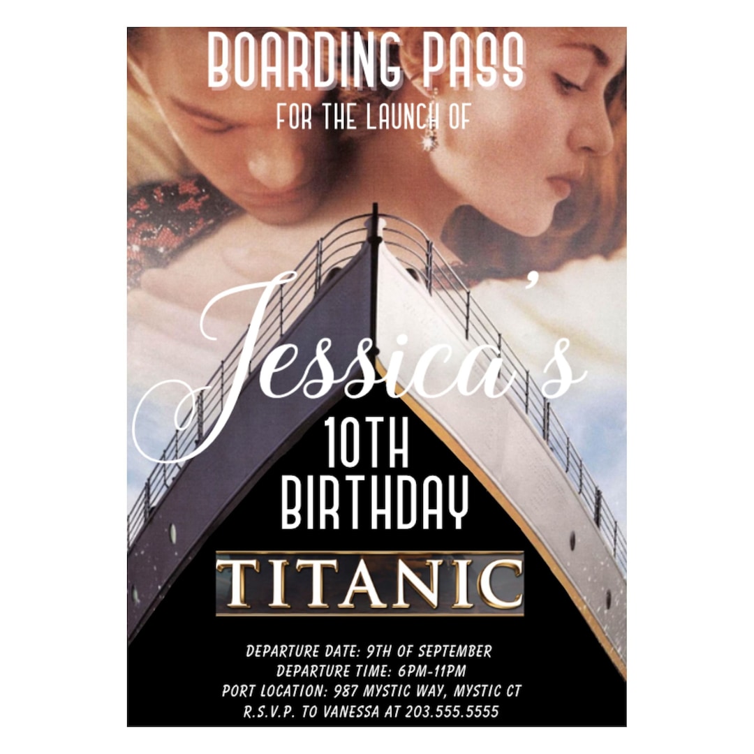 TITANIC Movie Poster Invitation Template Titanic Birthday Party ...