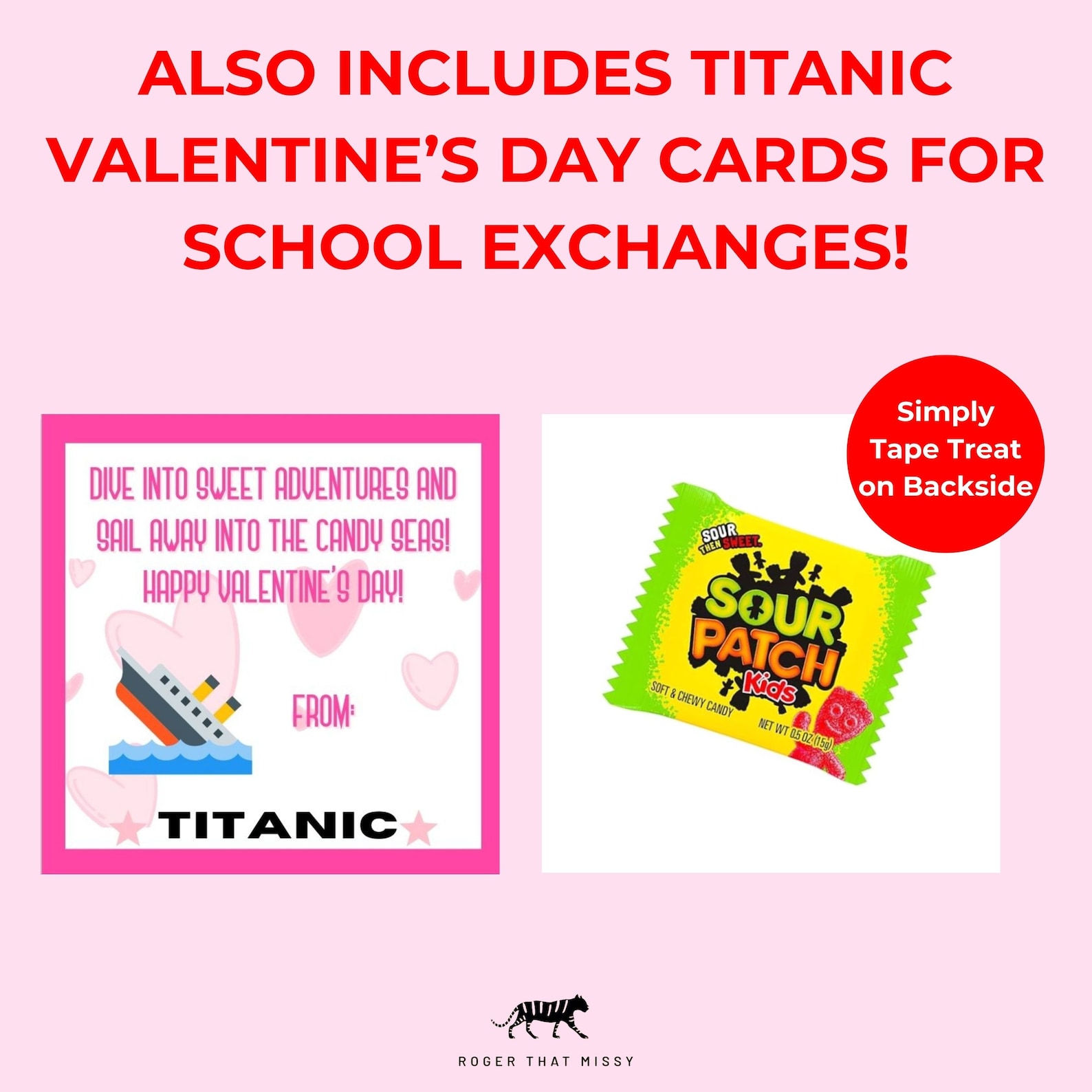 Valentine TITANIC Treat Baggie Topper Valentine Cards TITANIC Treat Bag ...