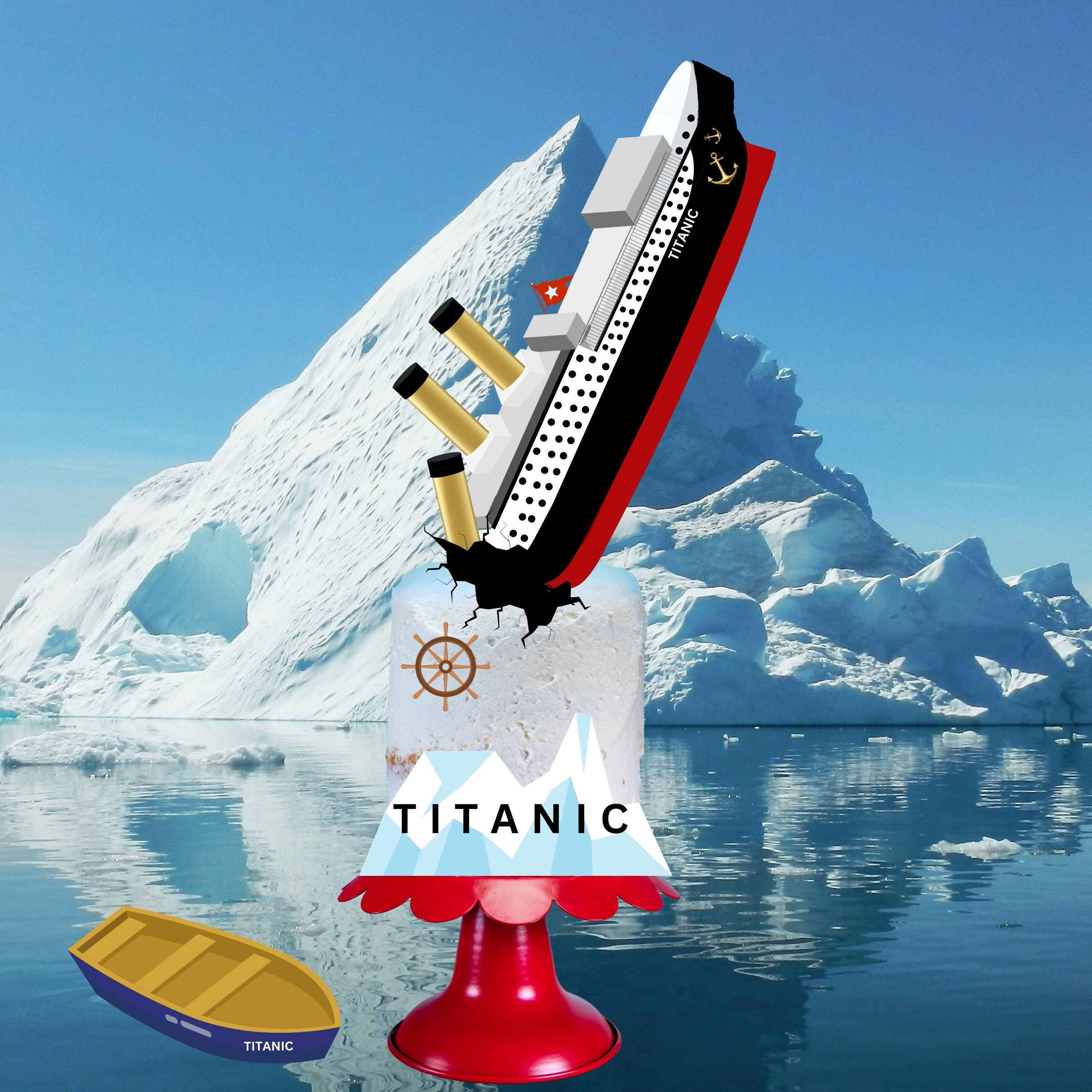 TITANIC Sinking Party Cake Topper, 2 Designs, Includes Accessories and ...