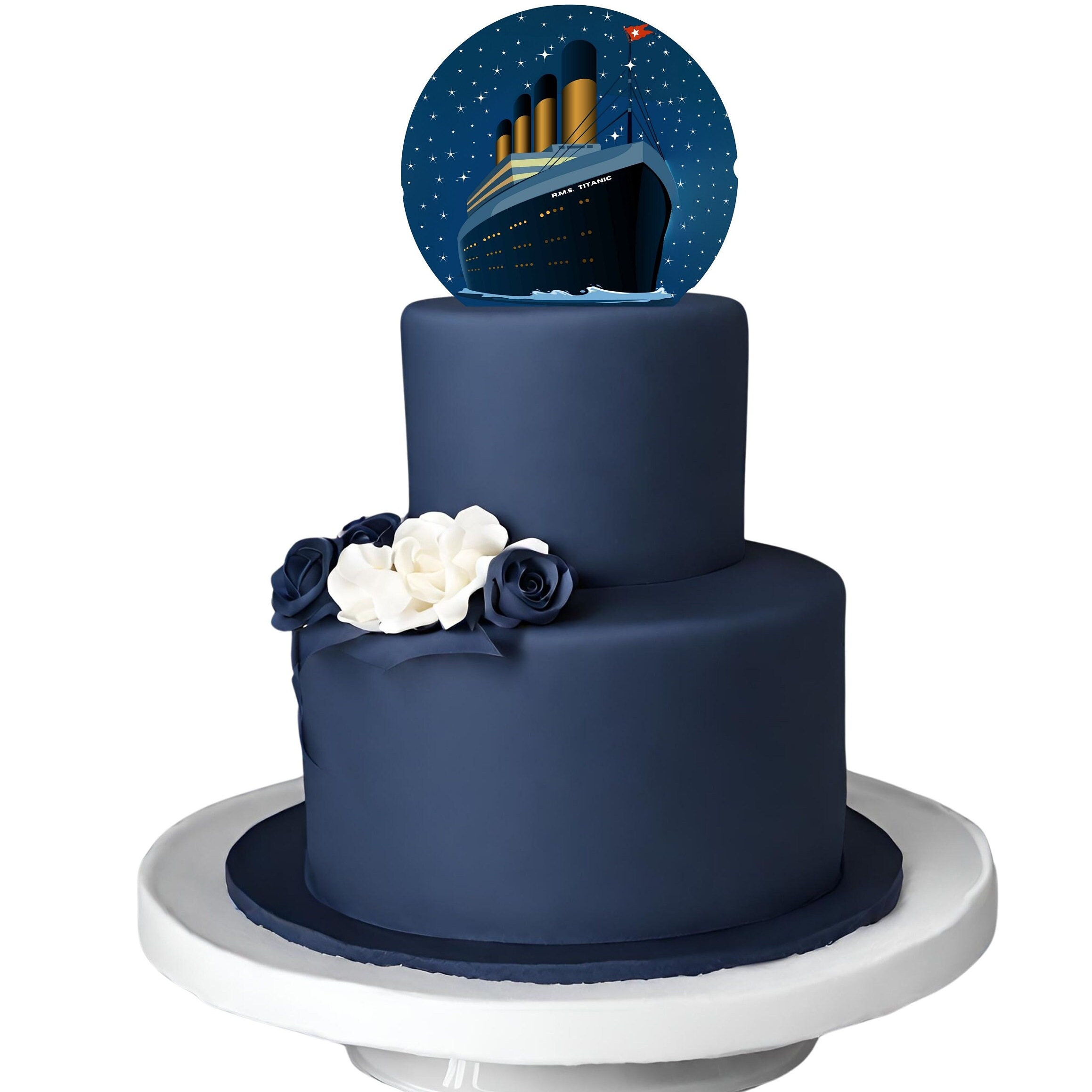 TITANIC Blue Party Cake Topper W Lifeboats and Accessories TITANIC ...