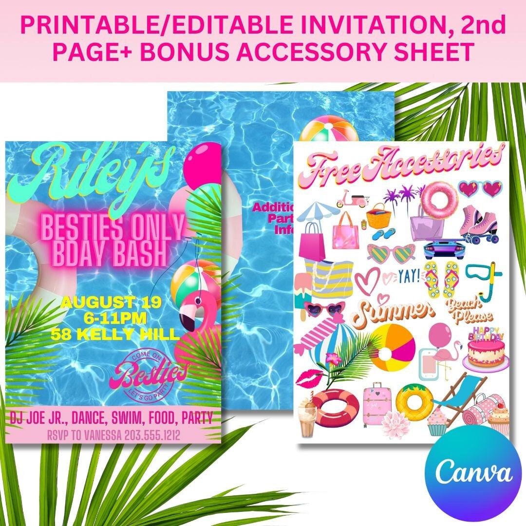 Fashion Doll, Malibu Pool Party, Birthday Bestie, Movie Inspired ...