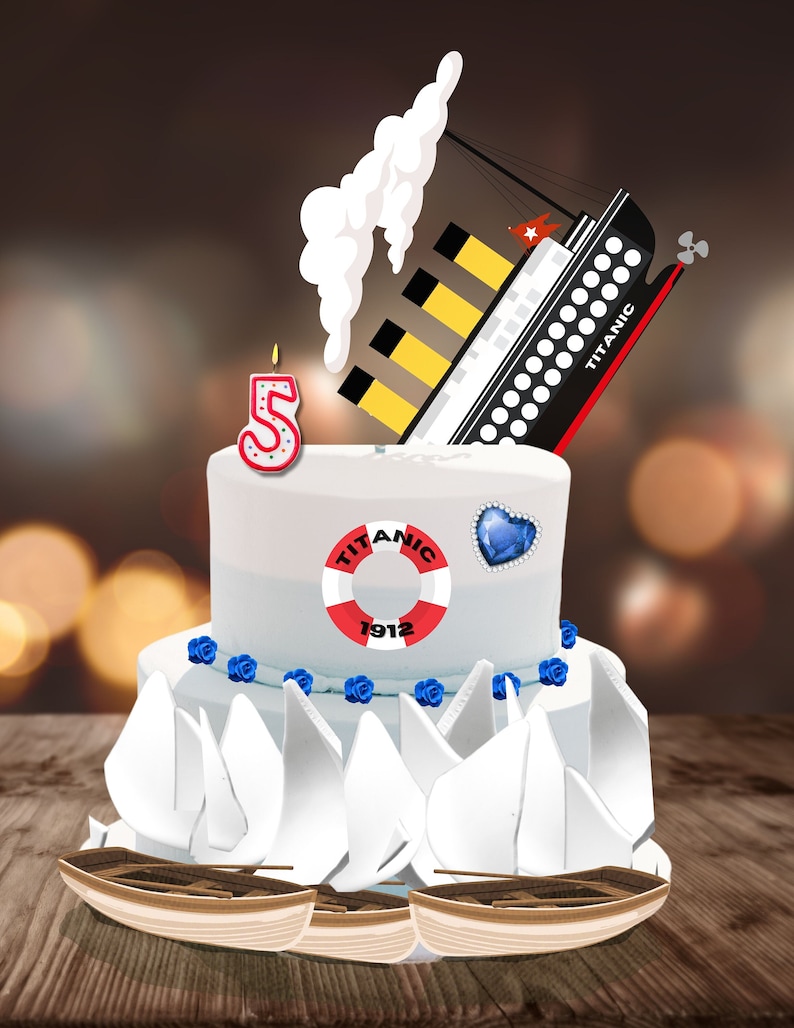TITANIC Party Cake Topper W Lifeboats and Accessories! TITANIC Party ...