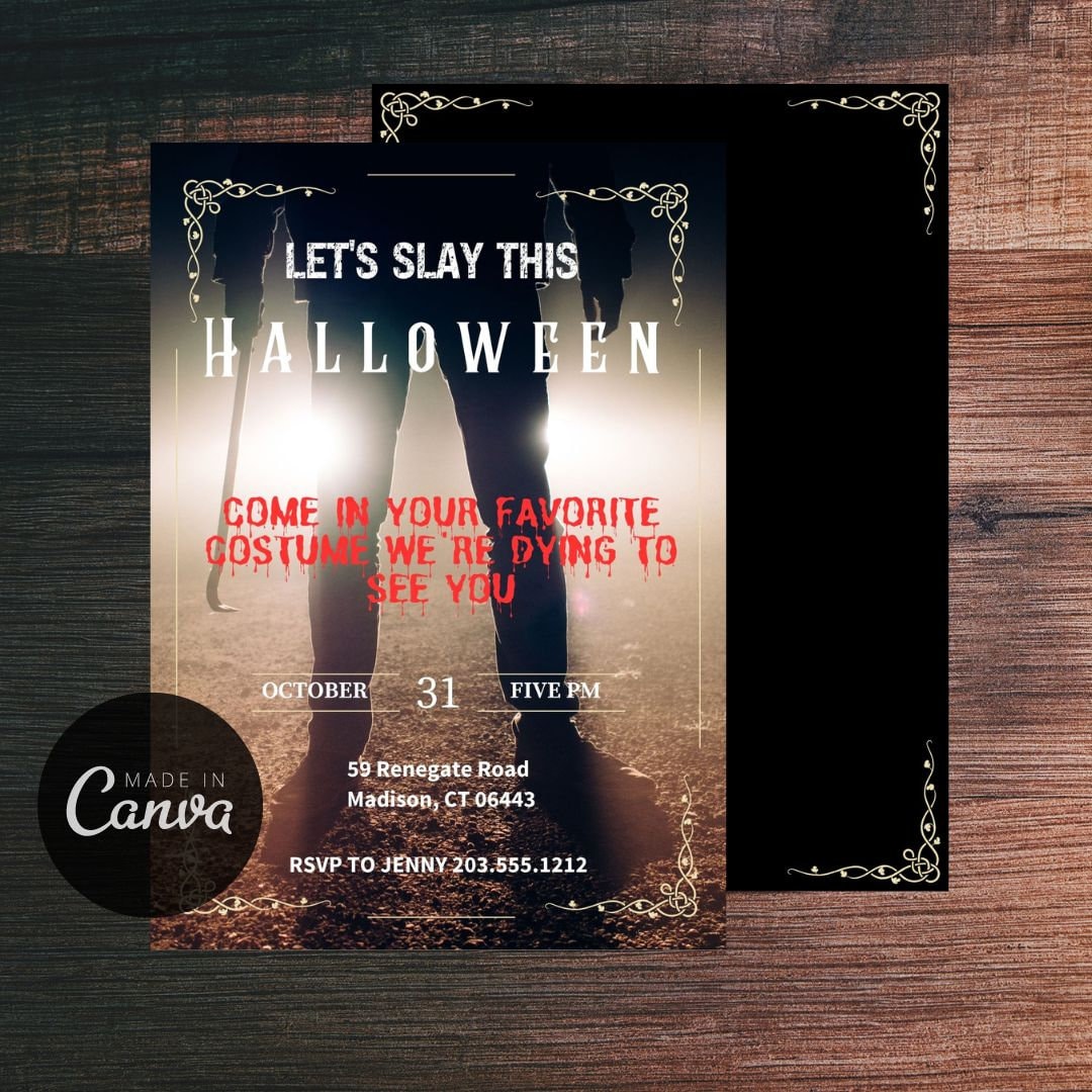 Let's Slay Halloween Editable Printable Evite Invitation Instant ...