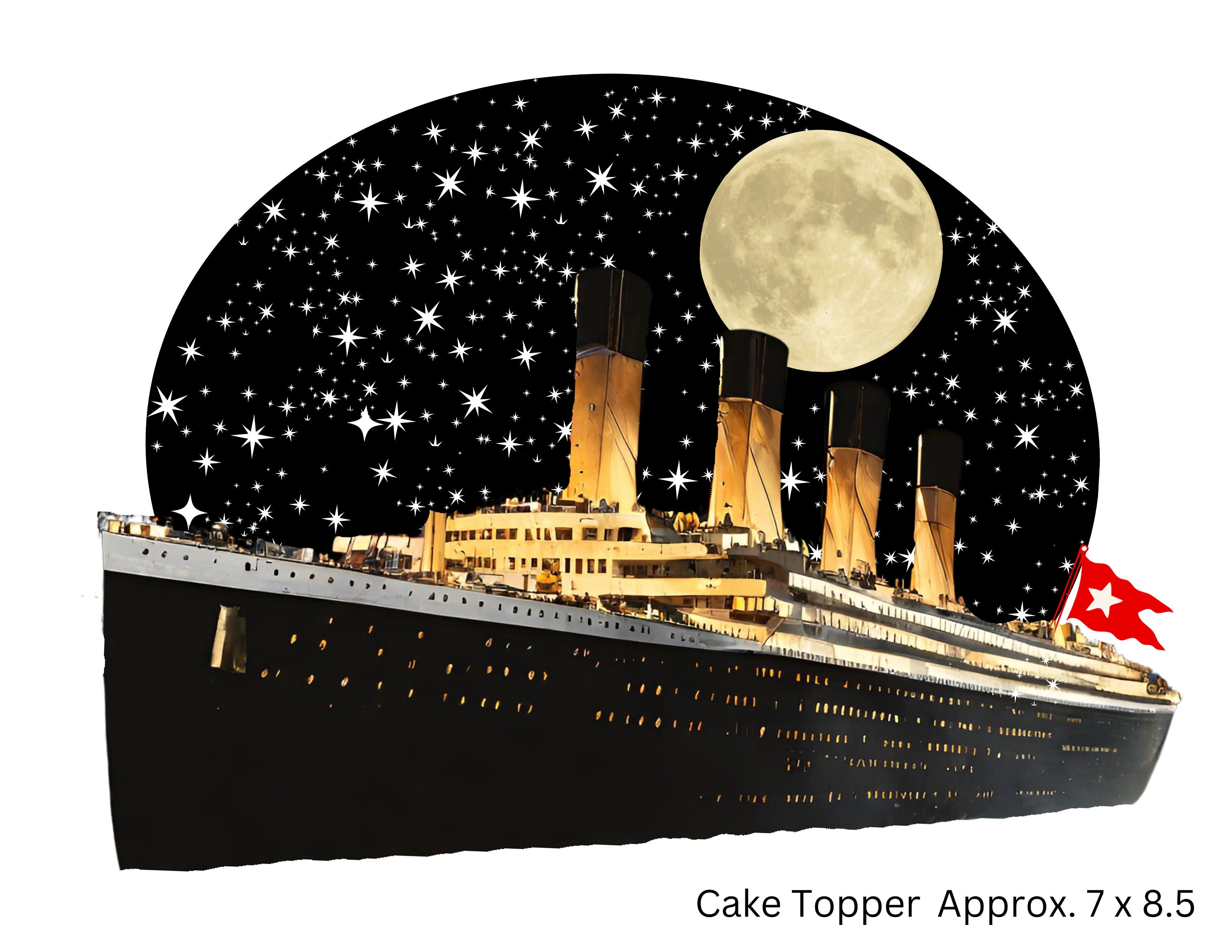 TITANIC Party Cake Topper Starry Night Signature. TITANIC Party Decor ...