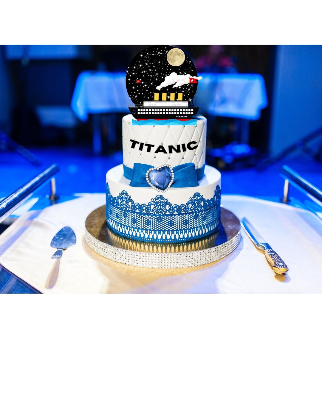 TITANIC Party Cake Topper Starry Night and Accessories! TITANIC Party Decorations, Instant ...