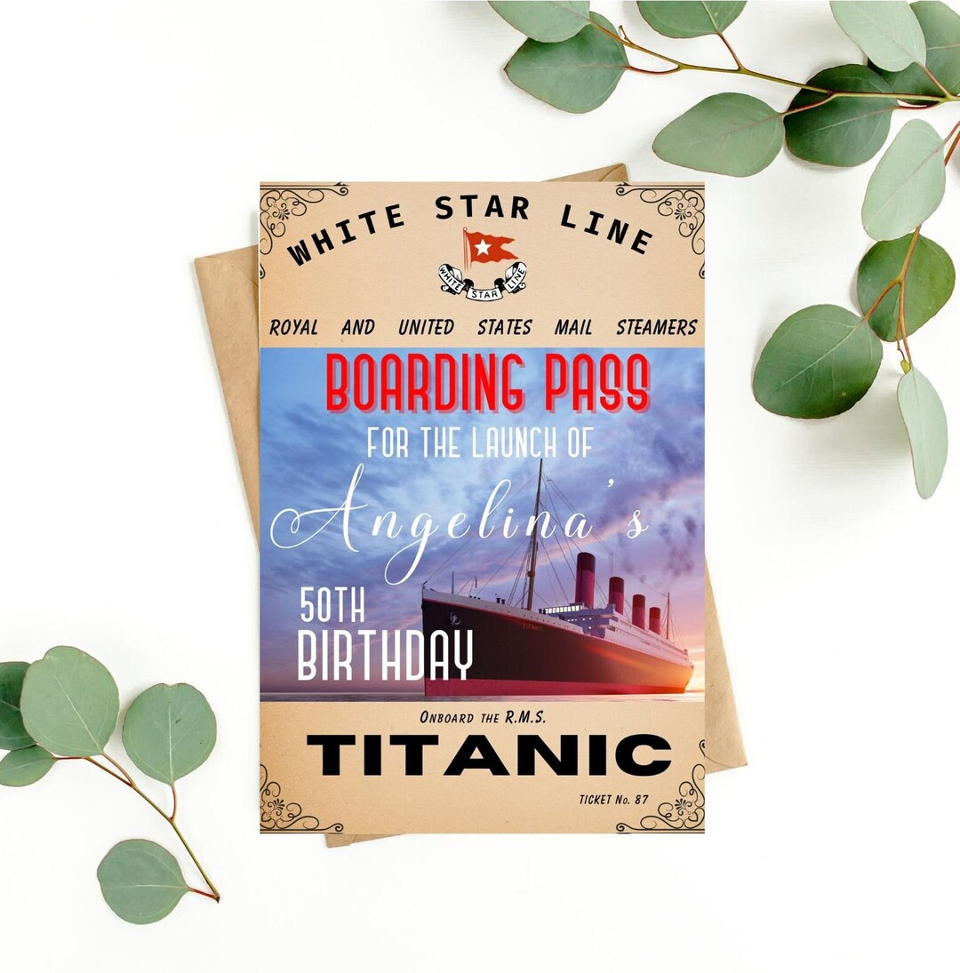 TITANIC Invitation Template Titanic Birthday Party Printable Titanic Yacht Party Boat Theme ...