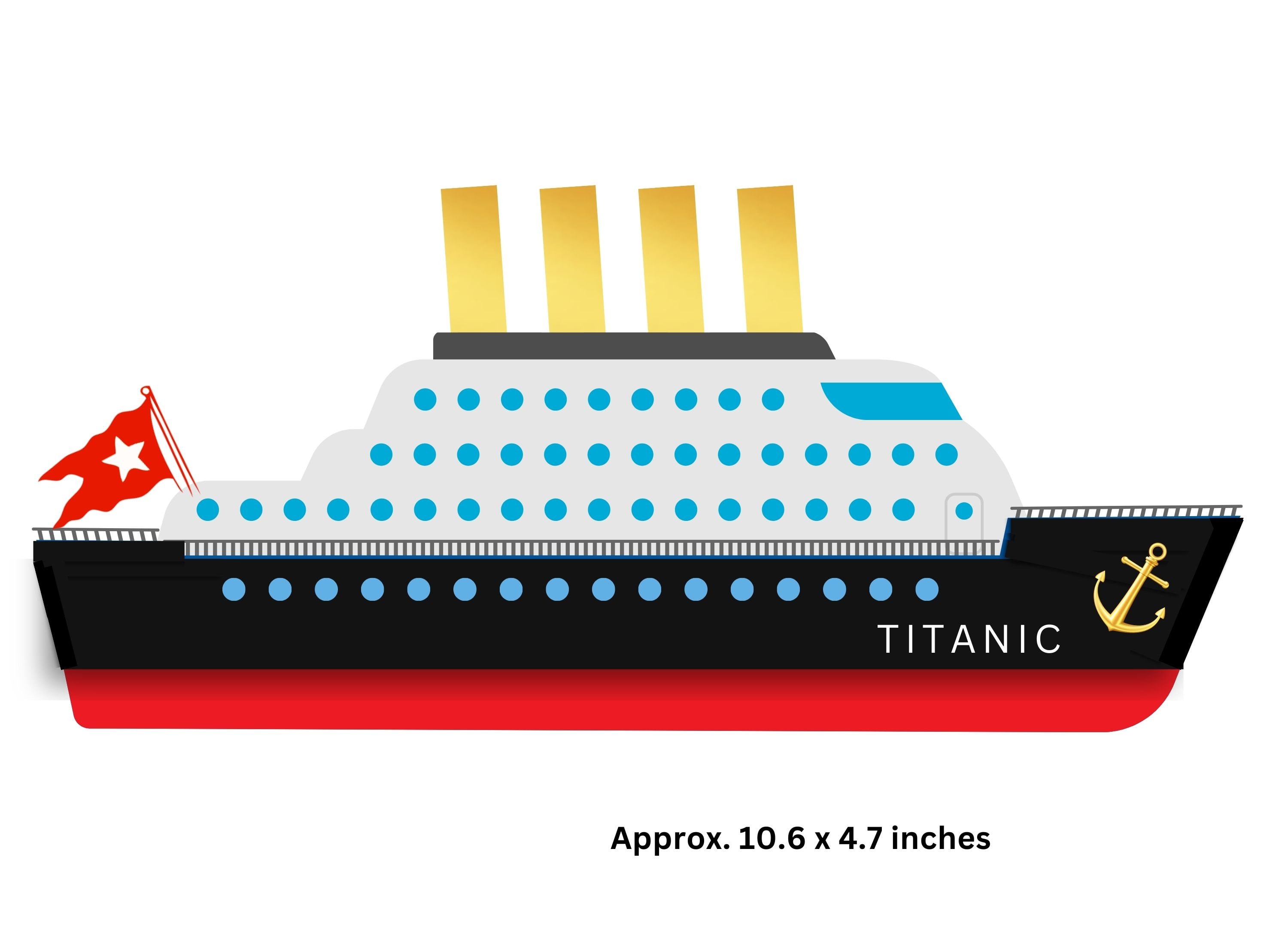 TITANIC Gold Party Cake Topper W Lifeboats and Accessories and Two ...