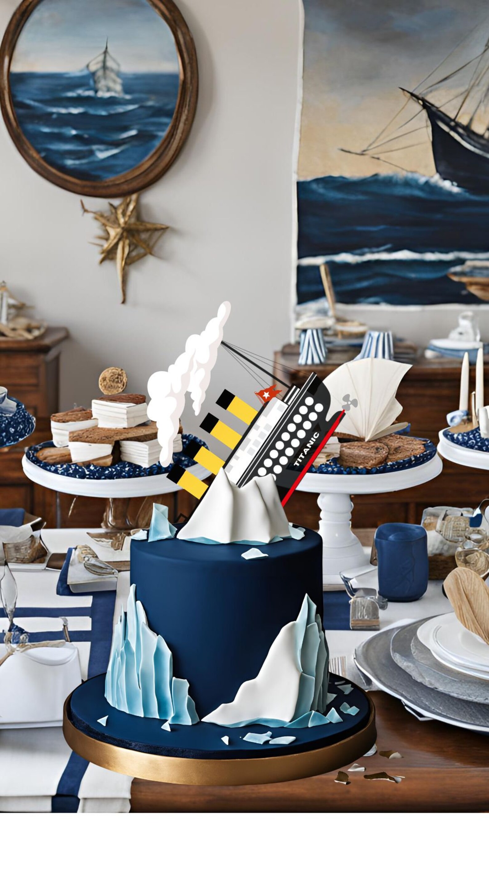 TITANIC Party Cake Topper W Lifeboats and Accessories! TITANIC Party ...