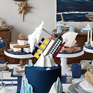 TITANIC Party Cake Topper W Lifeboats and Accessories! TITANIC Party ...