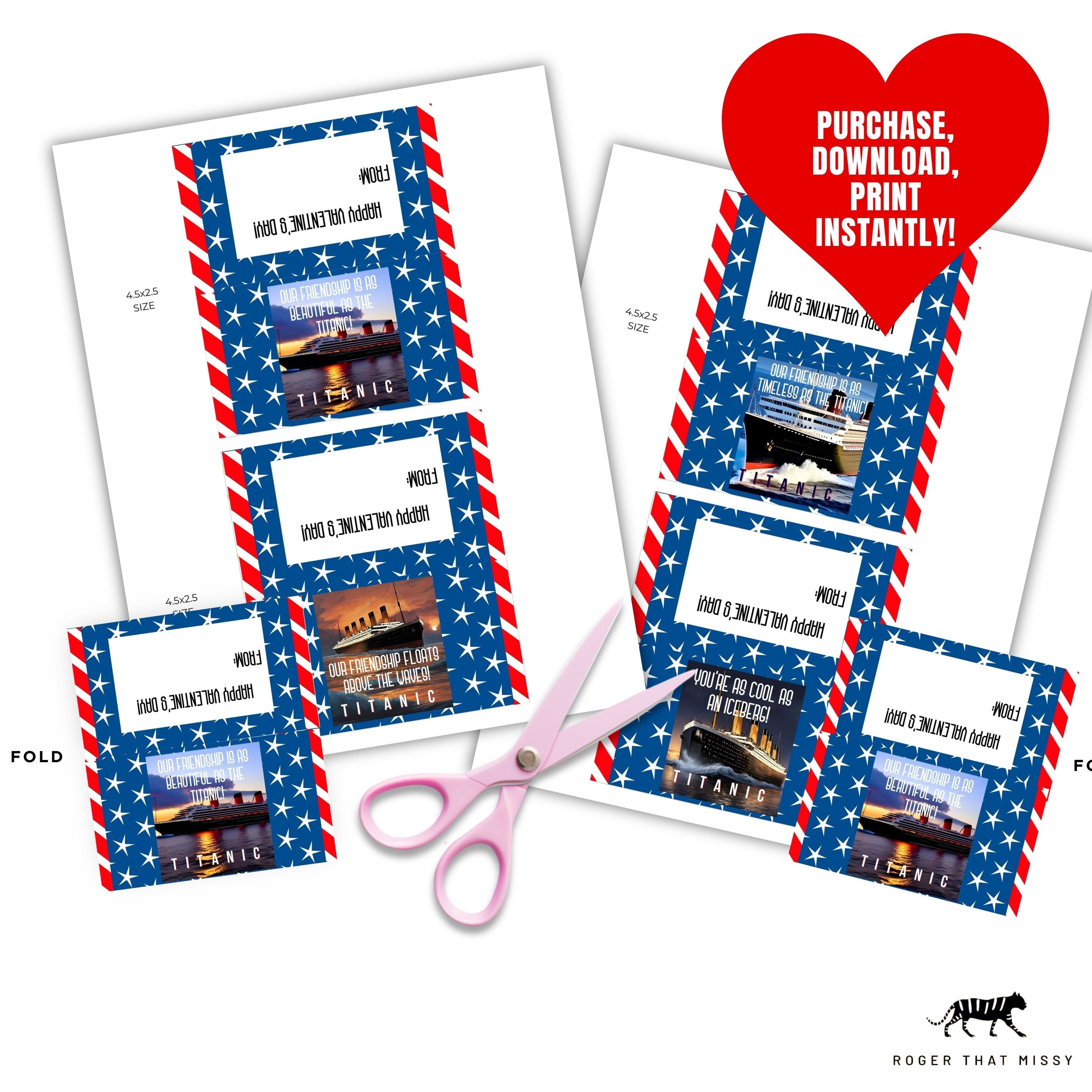 Valentine TITANIC Treat Baggie Topper Valentine Treats TITANIC Treat ...