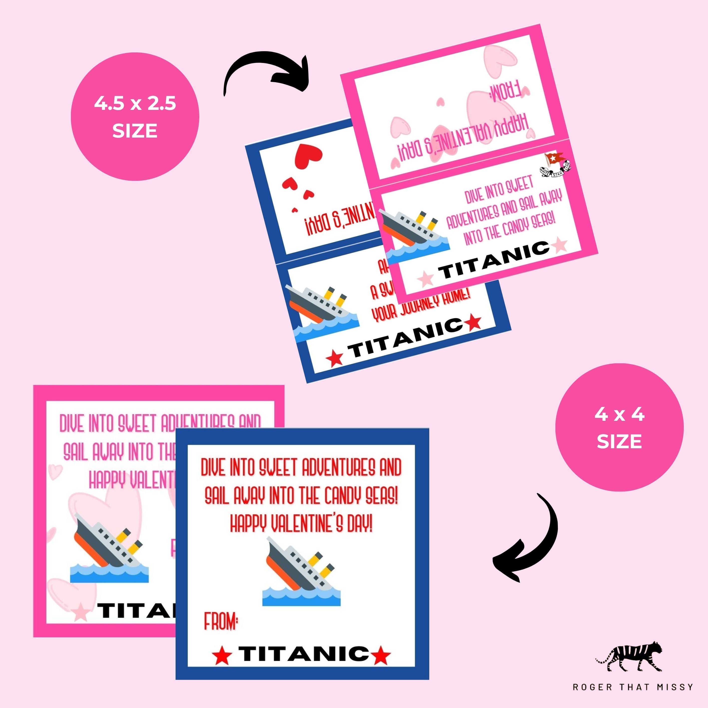 Valentine TITANIC Treat Baggie Topper Valentine Cards TITANIC Treat Bag ...