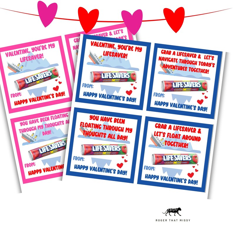 Valentine TITANIC Kids Printable Lifesaver Gift Card TITANIC Treats ...