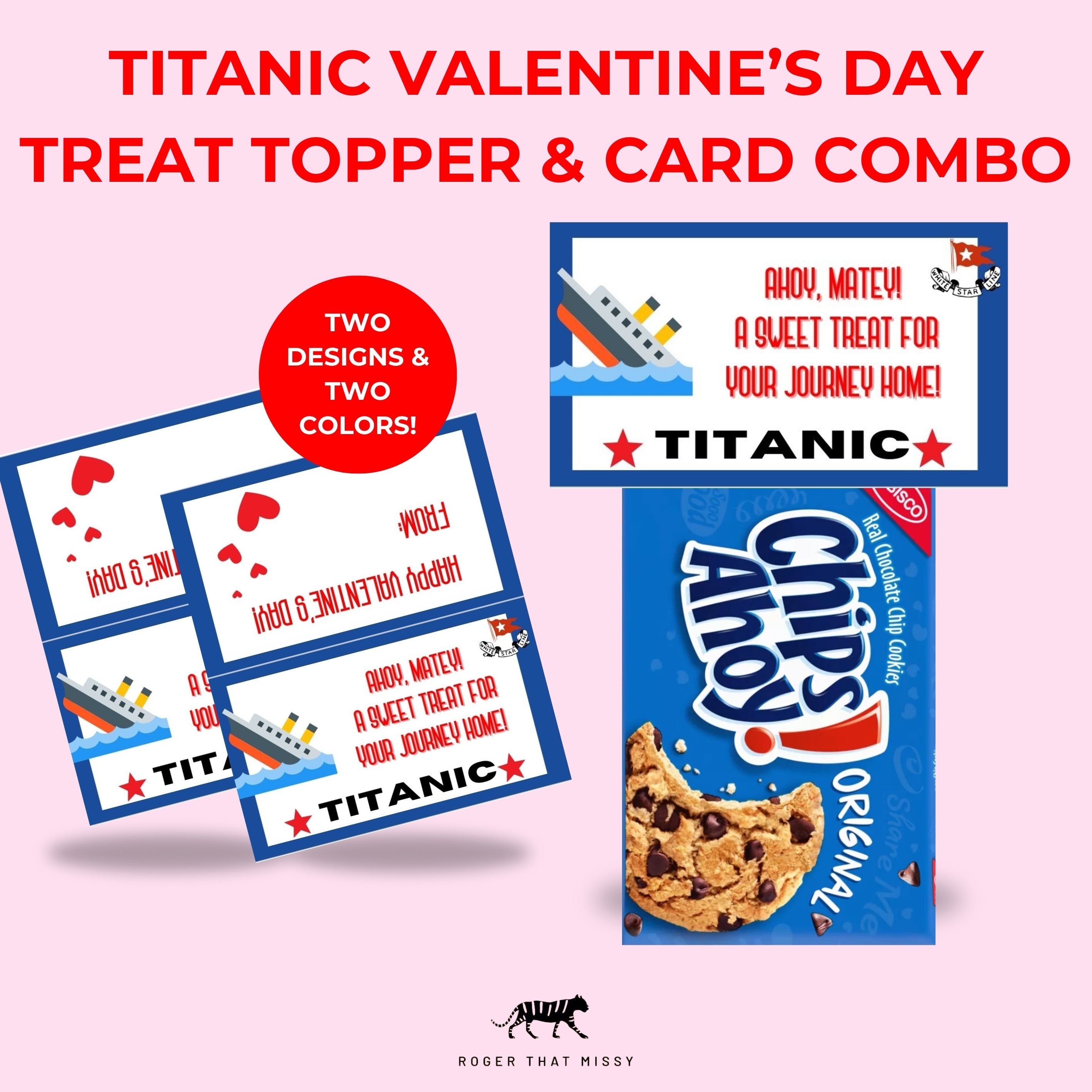 Valentine TITANIC Treat Baggie Topper Valentine Cards TITANIC Treat Bag ...