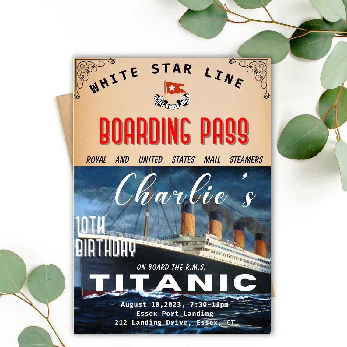 TITANIC Invitation Template Titanic Birthday Party Printable Titanic Yacht Party Boat Theme ...