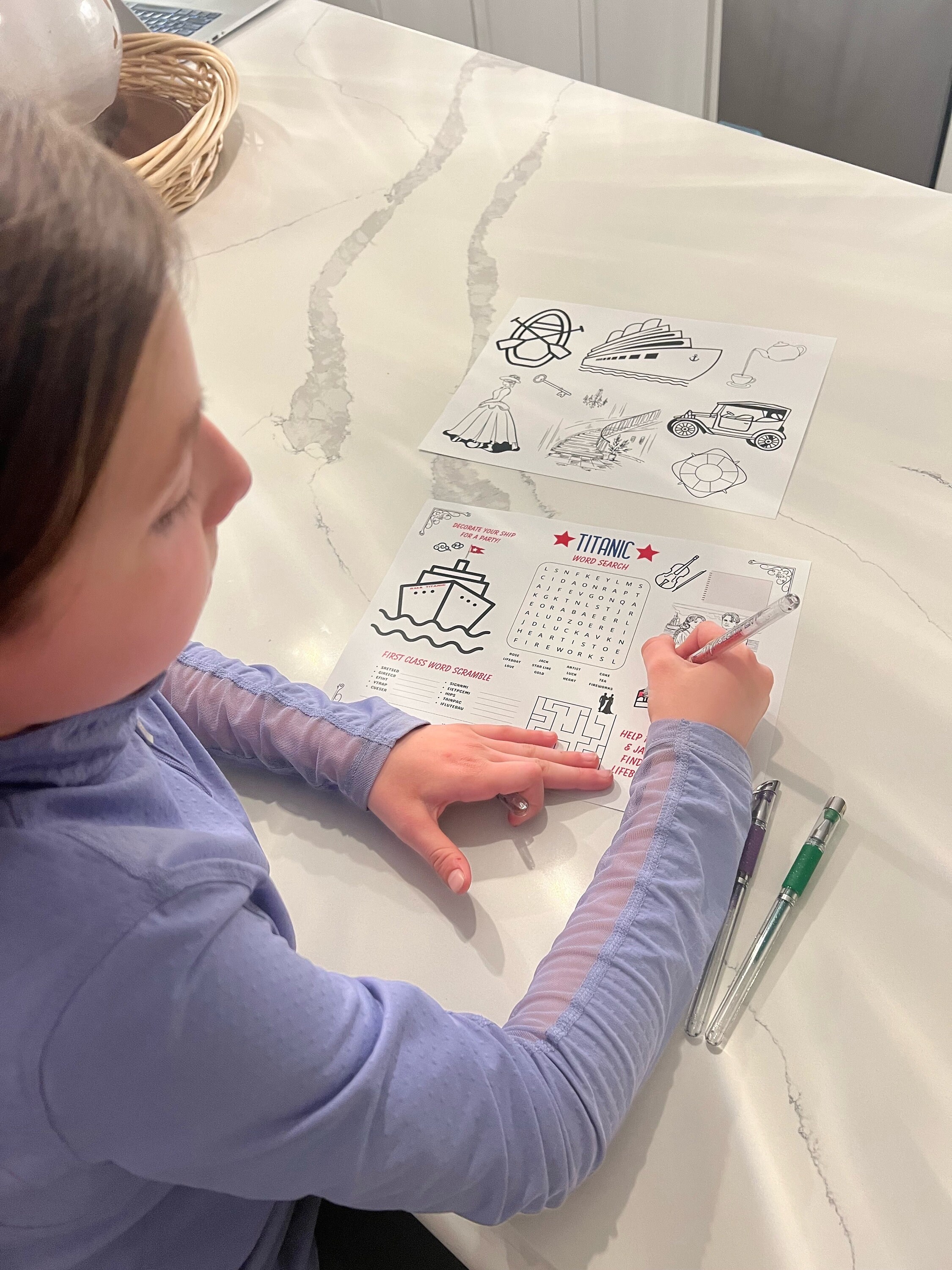 TITANIC KIDS Placemat Games/activities, TITANIC Coloring, Wordsearch ...