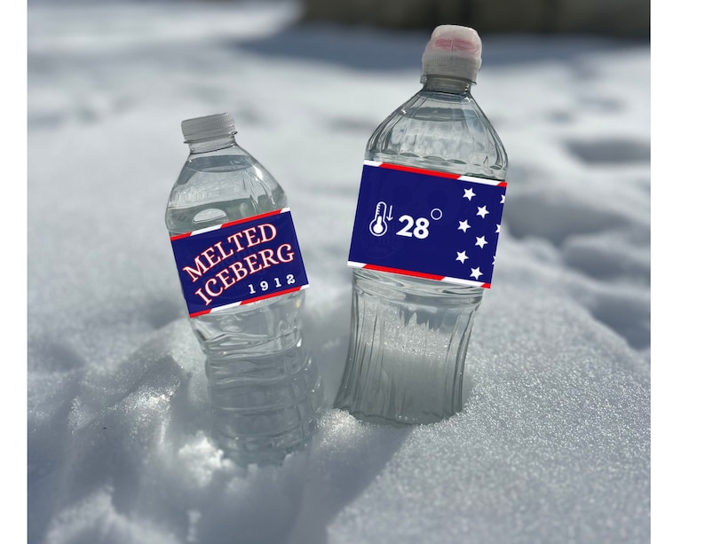 Titanic Iceberg Water Labels,titanic Mix/match Banner, Melted Iceberg ...