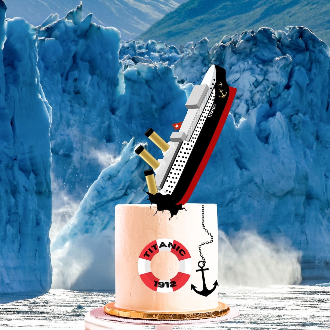 TITANIC Sinking Party Cake Topper, 2 Designs, Includes Accessories and ...