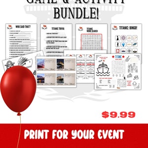 TITANIC Games Bundle-who Said That-trivia-crosswords-word Search ...